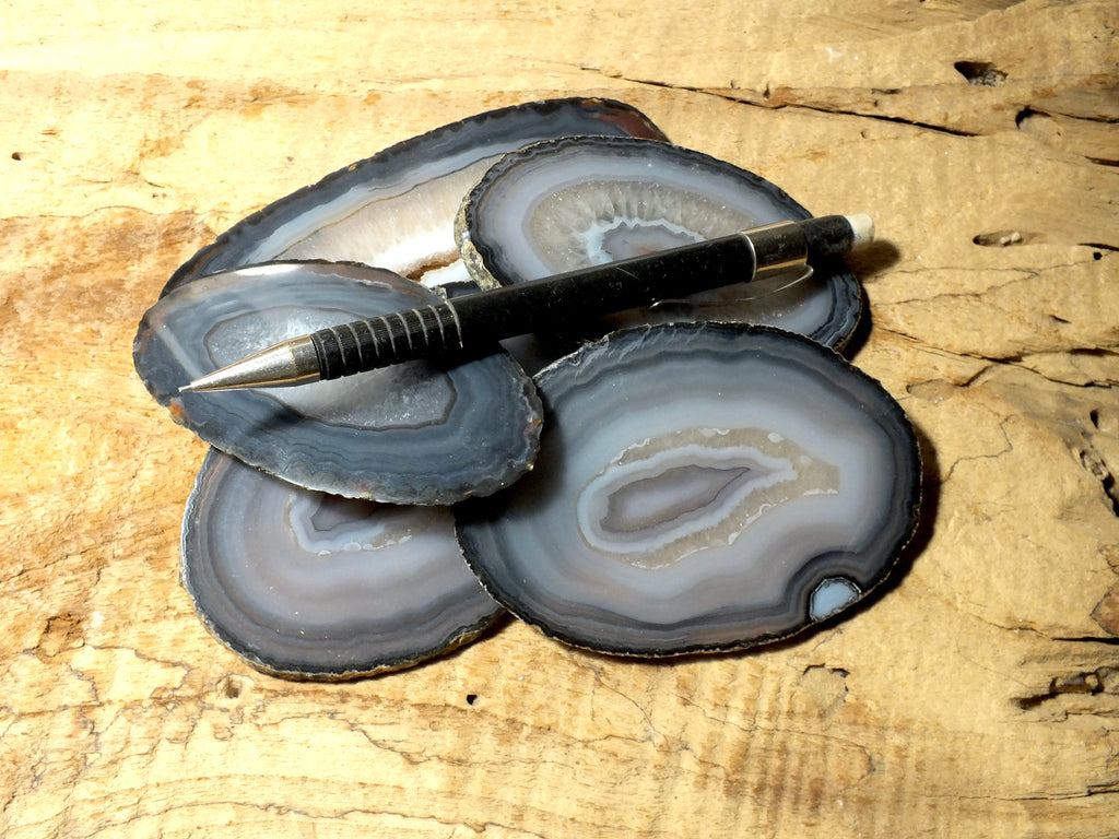 agate - polished slice from an agate-filled geode - Unit of 5 student ...