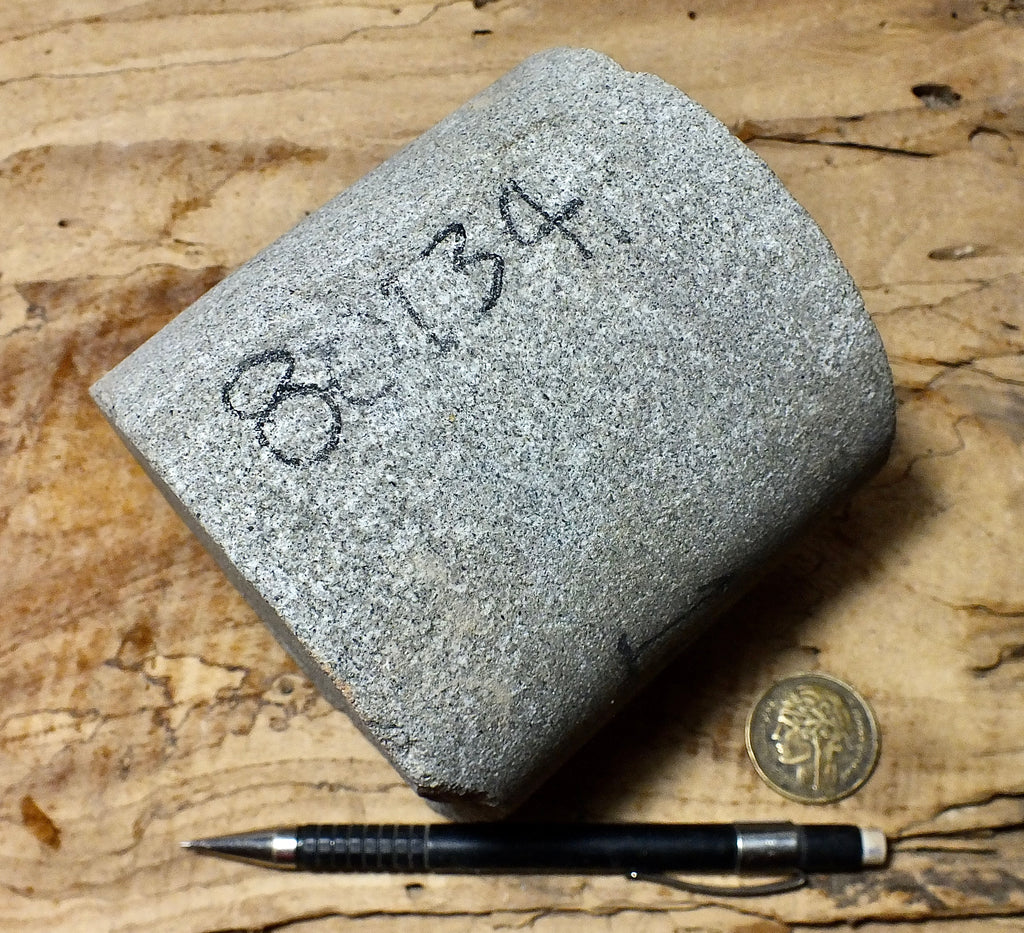 sandstone - medium grained gray - 4" diameter oil well core section fr ...