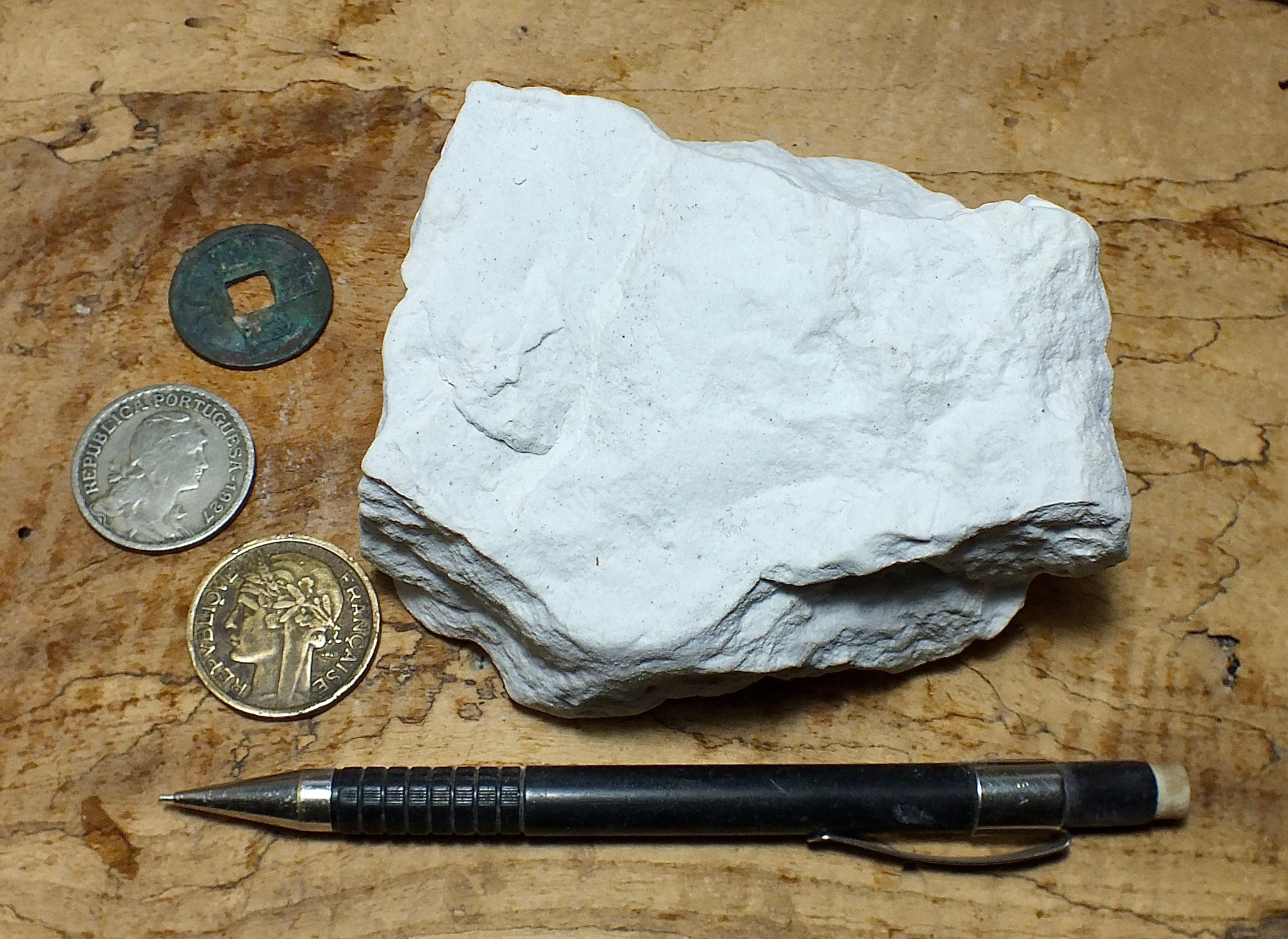 tuff - very pure lithified white volcanic ash mined for Old Dutch Clea ...
